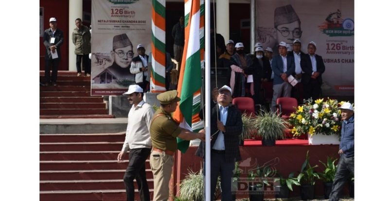 126 flags unfurled at Nagaland Secretariat Plaza to commemorate Netaji ...