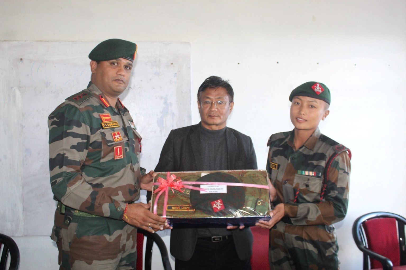 Nonie Chizo felicitated by the 38th Assam Rifles, Phek Battalion ...