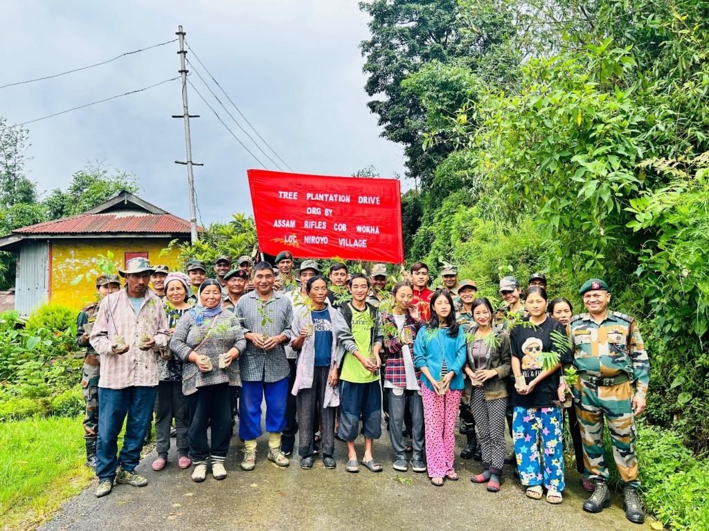Mass tree plantation drive in Niroyo, Wokha by Assam Rifles - Nagaland ...