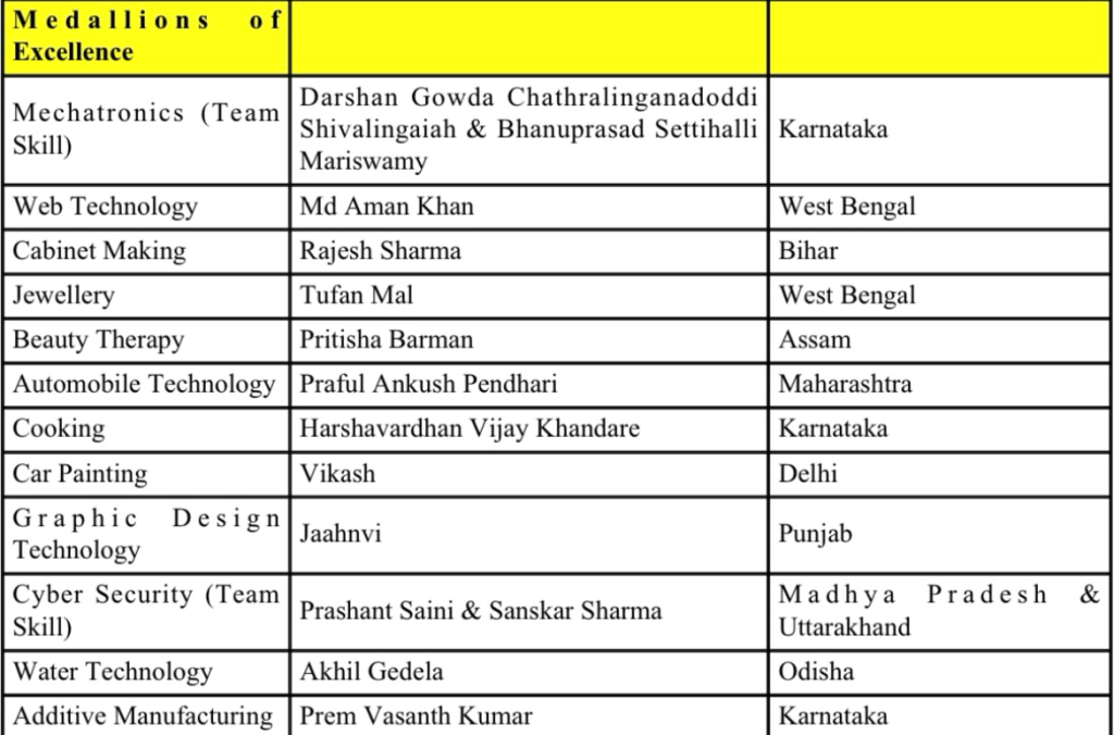 India shines at WorldSkills Lyon 2024; wins 16 Medals and Medallions of ...