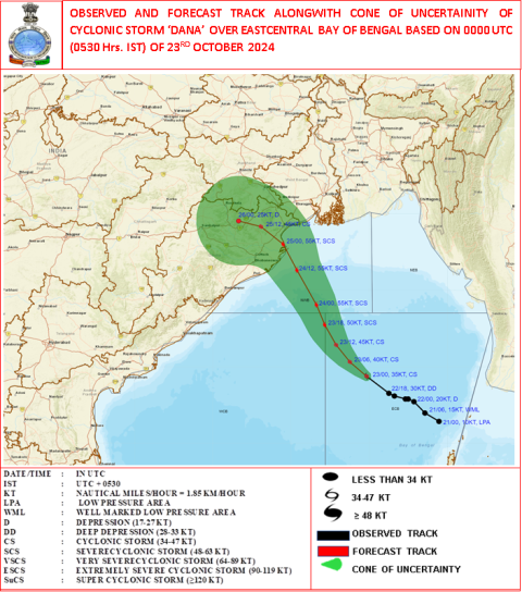 Bay of Bengal Cyclonic storm ‘DANA’ expected to intensify into severe ...