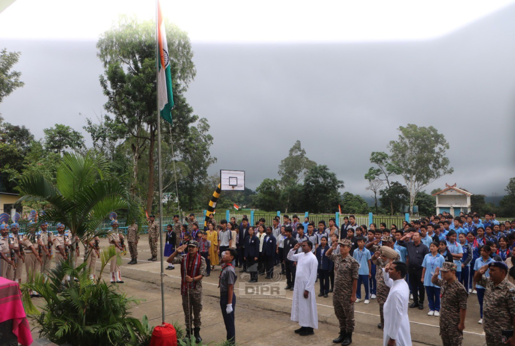 78 Bn CRPF conducts flag hoisting ceremony with students - Nagaland ...