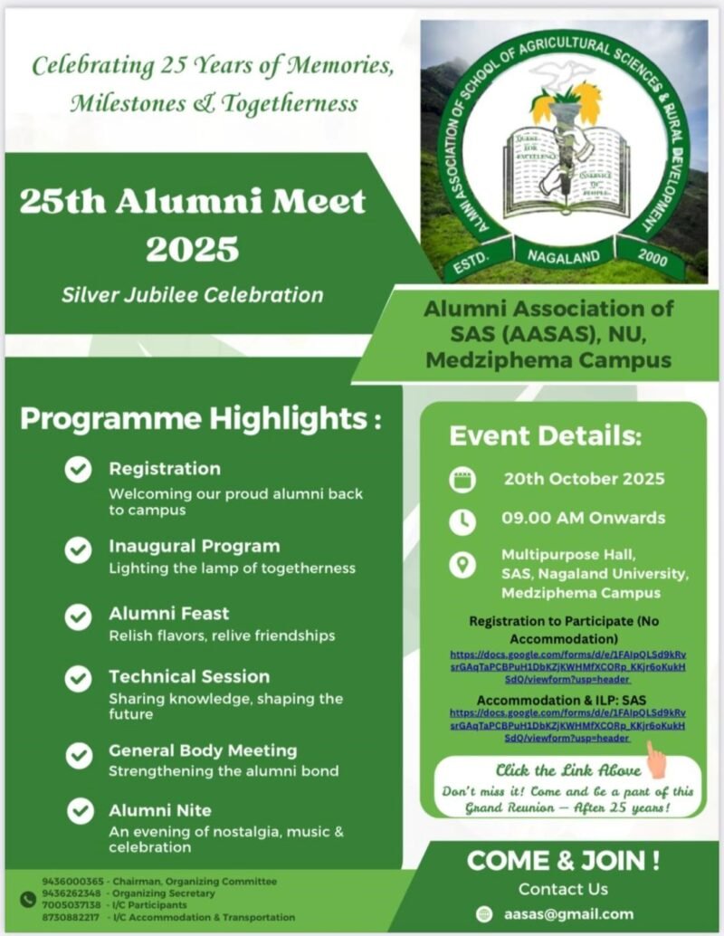 AASAS Nagaland University, Medziphema campus to commemorate silver ...